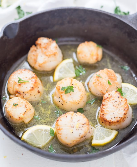 Lemon Garlic Scallops with Black Truffle Sea Salt – Rocky Mountain ...