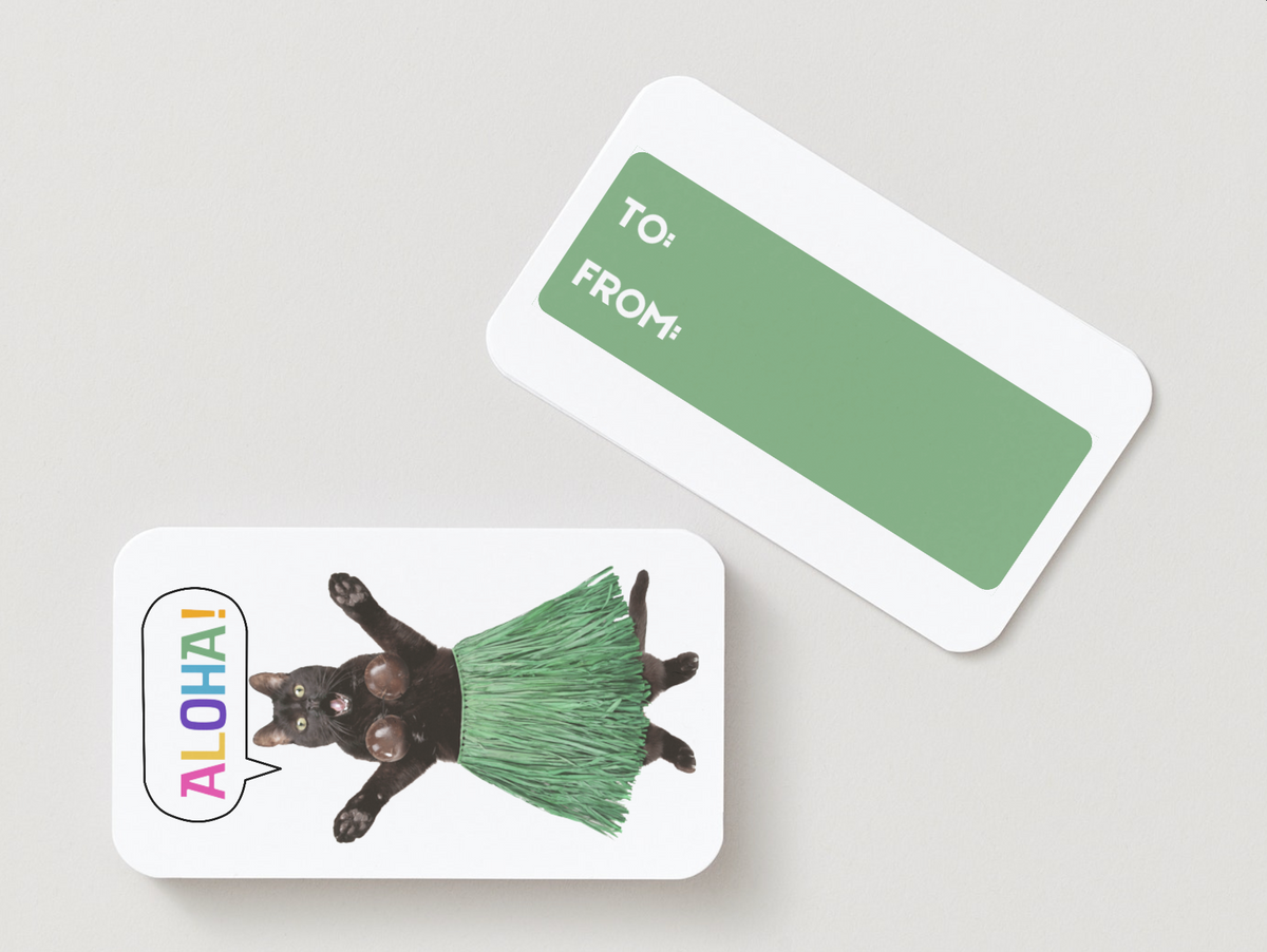 Aloha Hula Kitty Gift Tag Card – Rocky Mountain Olive Oil
